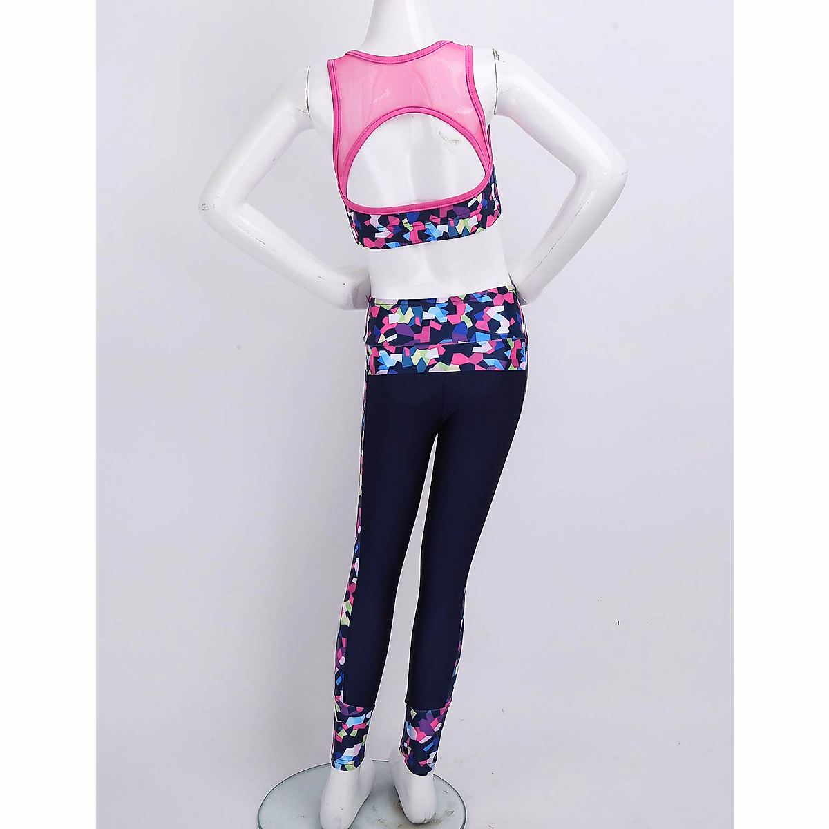 iiniim Kids Girls Athletic Tracksuits Sports Bra Crop Top With Leggings Gym Workout Outfits for Yoga Running Cycling Rose_Red 10