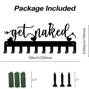 SUPERDANT Get Naked Metal Holder Bathroom Towels 10 Hooks Racks for Bathroom Pool Beach Towels Bathrobe Clothing Sandblasted Wall Mount Hanger Storage Organizer