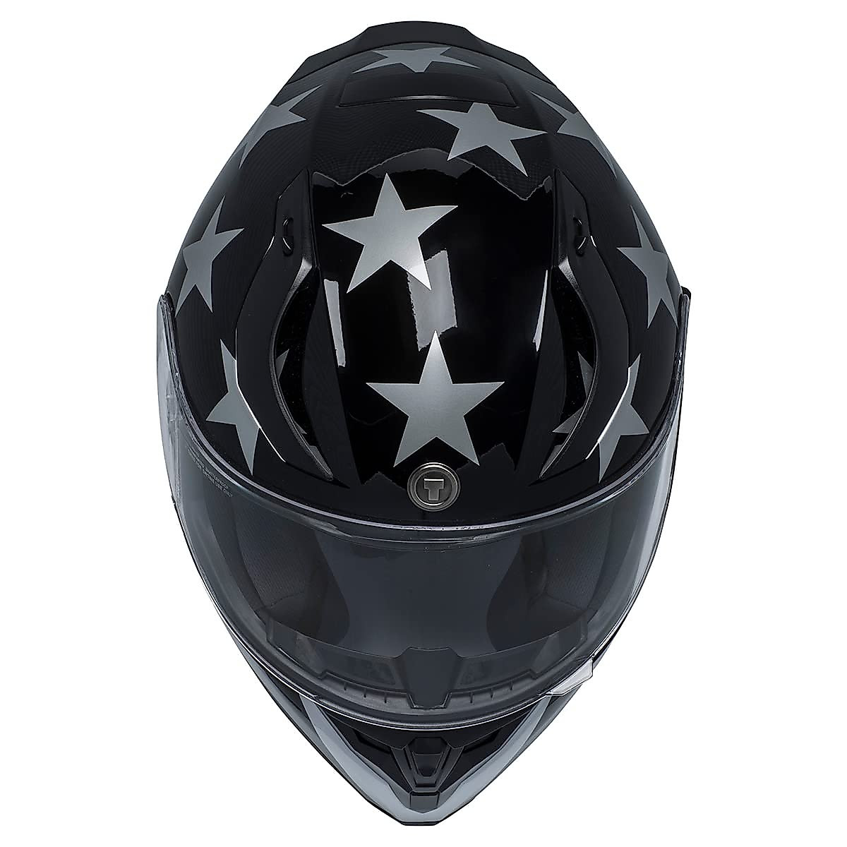 TORC T15B Bluetooth Integrated Full Face Motorcycle Helmet With Graphic (Gloss Black Captain Shadow,Medium)