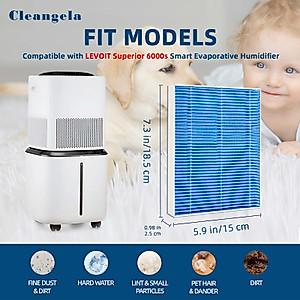 8 Pack 6000S Humidifier Replacement Wick Filter: Compatible with LEVOIT Superior 6000S Smart Evaporative Humidifier - Effectively Capture Large Particles and Minerals