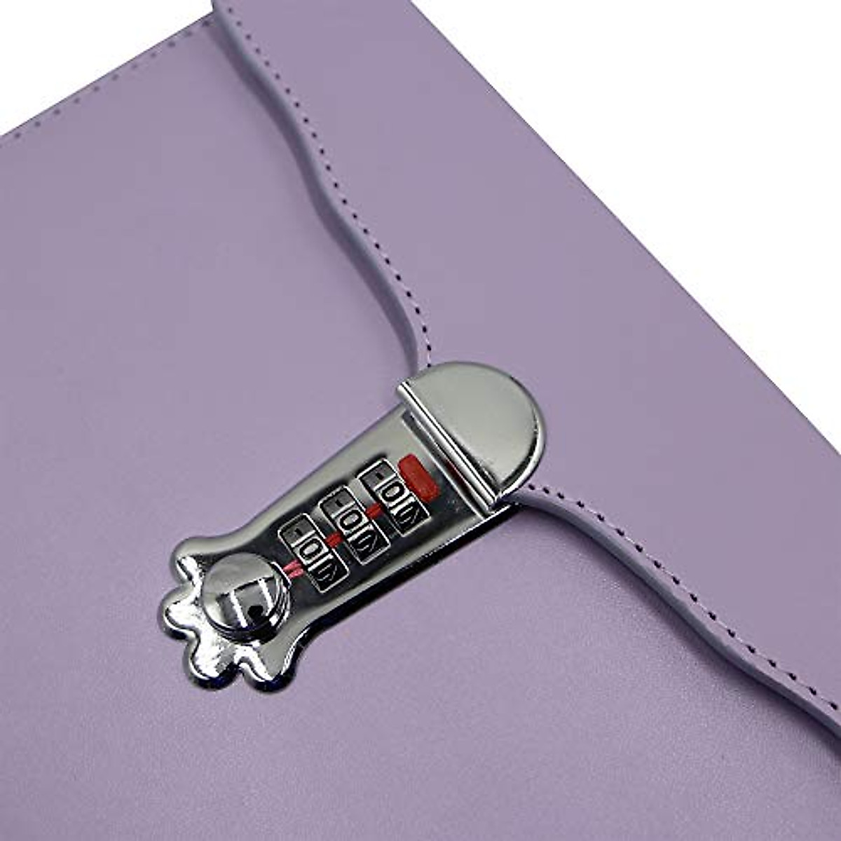 A5 PU Leather Cover Notebook with Combination Lock Diary Journal Travel Solid Color Digital Password Writing Book Notepad, 240 Pages,Lined Paper
