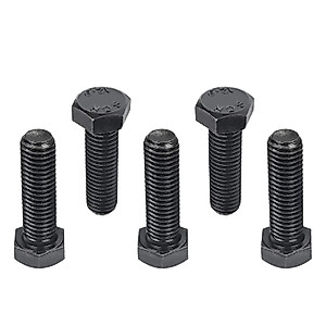 MroMax M12 Left Hand Hex Bolt M12-1.75 x 40mm Hex Head Screw Bolts Carbon Steel Fully Threaded Metric Hex Bolts Grade 12.9 Black 5Pcs