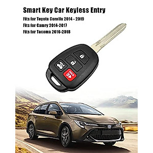 Key Fob for Toyota Corolla 2014-2019 for Toyota Camry 2014-2017 for Toyota Tacoma 2016-2018 4-Button Keyless Entry Remote Control Car Key Fob, FCC ID HYQ12BDM, HYQ12BEL2, Replace 89070-02880 H
