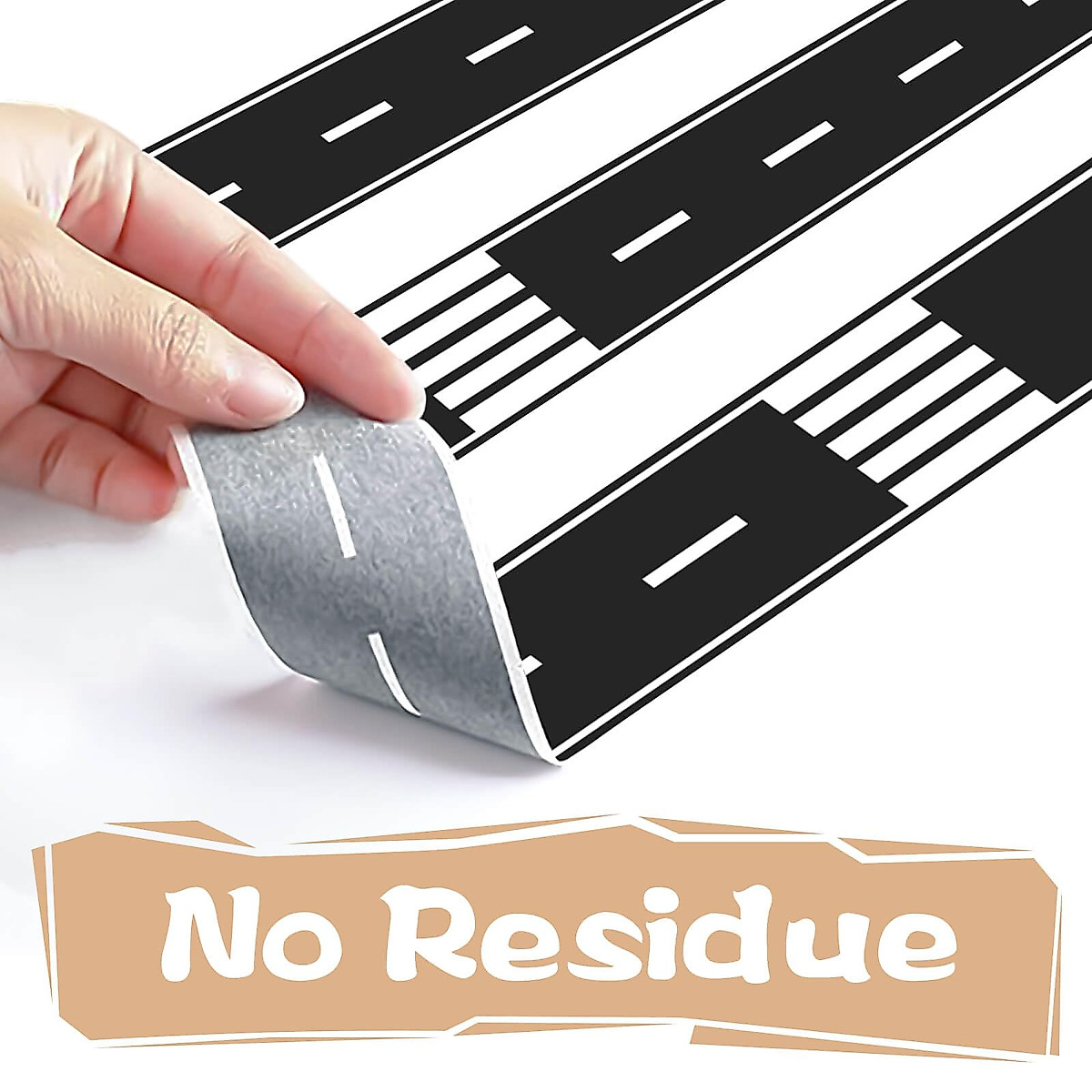 Piokio 33' x 2.4" Black Road Track Tape, Car Tracks are Great for Kids Birthday Party, Racing Party Decoration (1 Rolls)