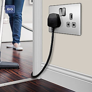 BG Electrical Double Switched Screwless Flat Plate Power Socket, Brushed Steel, 13 Amp