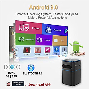 DLP 120 ANSI Lumens Pico Led Digital Business Home Use Wireless Android Beamer HD Smart WiFi Video Portable 4K Mini Projector