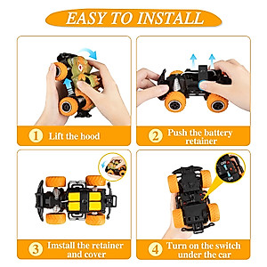 HahaGift Toys For 5 4 6 3 Year Old Boys Gifts,Remote Control Cars for Boys Dinosaur Party Favor Gifts Birthday Gifts for 3-5 Year old Boys Toys Age 2-6,Dinosaur Toys for Boys Gifts Age 3 4 6 5(Orange)