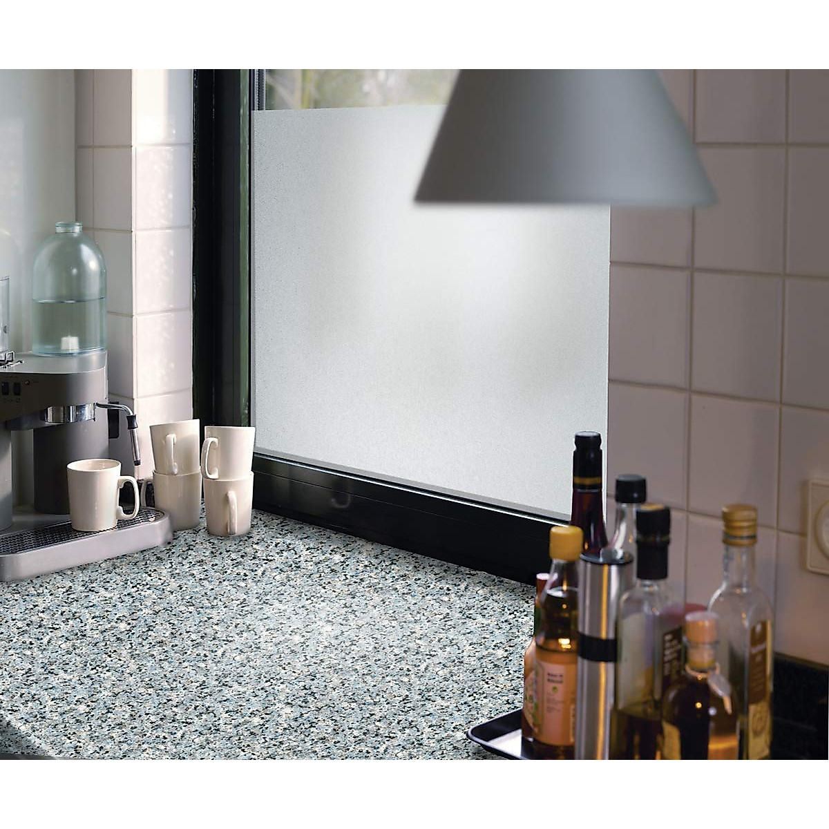 d-c-fix 346-0180-4PK Decorative Self-Adhesive Film, Grey Granite, 17" x 78" Roll, 4-Pack