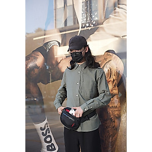 SUMEITO Chest bag Shoulder Bag Man Sling, Walking Biking, Water Resistant & Durability, 3 Ways to Wear, Jet Black,Dark Green,Carmine Red,Dark Multicam,Light Multicam (11 x 8.5 x 2 Inch, Jet Black)