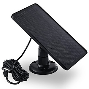 Fabbay Solar Panels for Security Camera Charging Solar Panel for Wireless Camera 360° Adjustable Mounting Solar Panels IP67 Waterproof Compatible with DC 5V 4W Camera USB or USB-C Port (Black, 8 Pack)