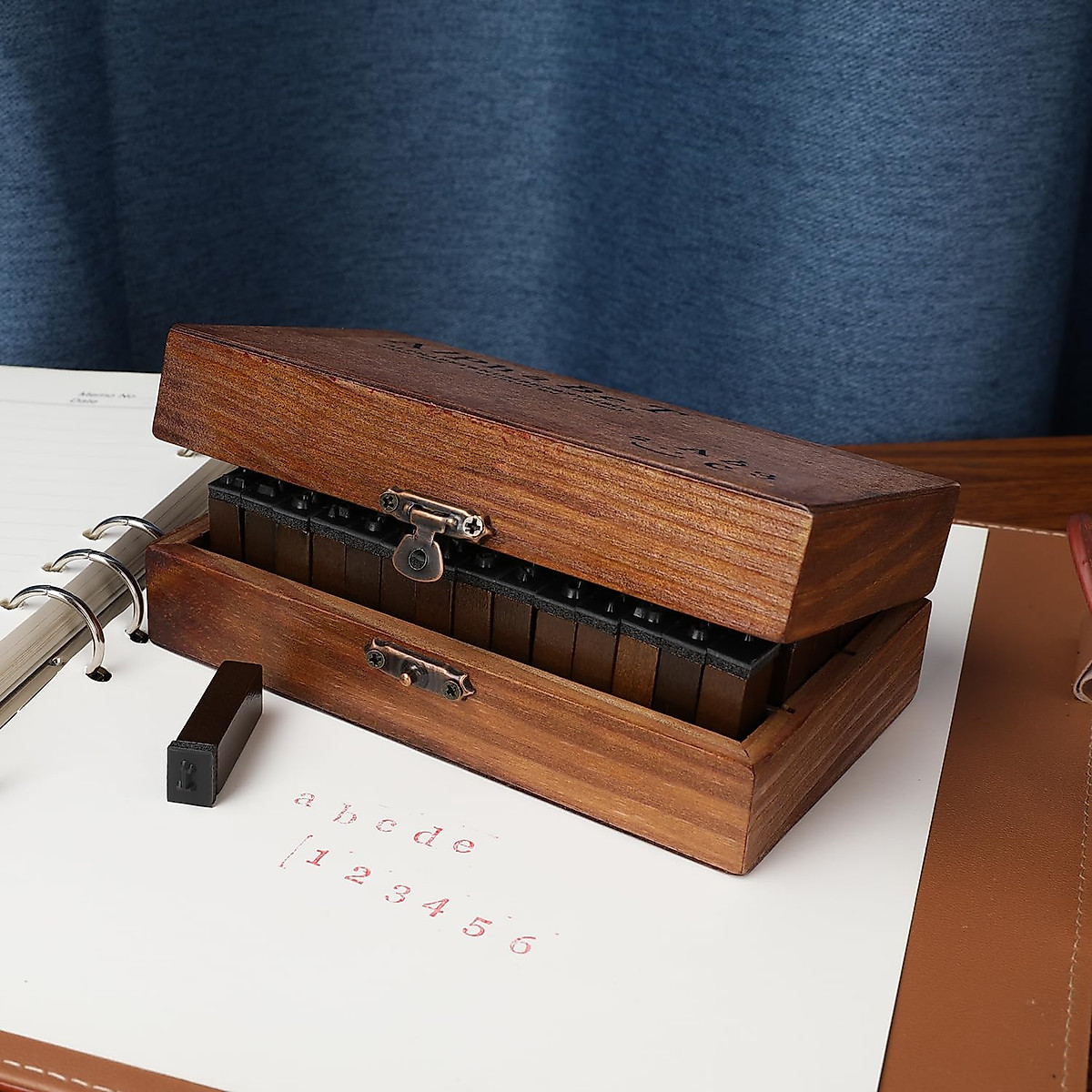 Alphabet Stamps Set, KMIKE 70pcs Letter/Number/Symbol Vintage DIY Craft Card Making Wood Rubber Stamp