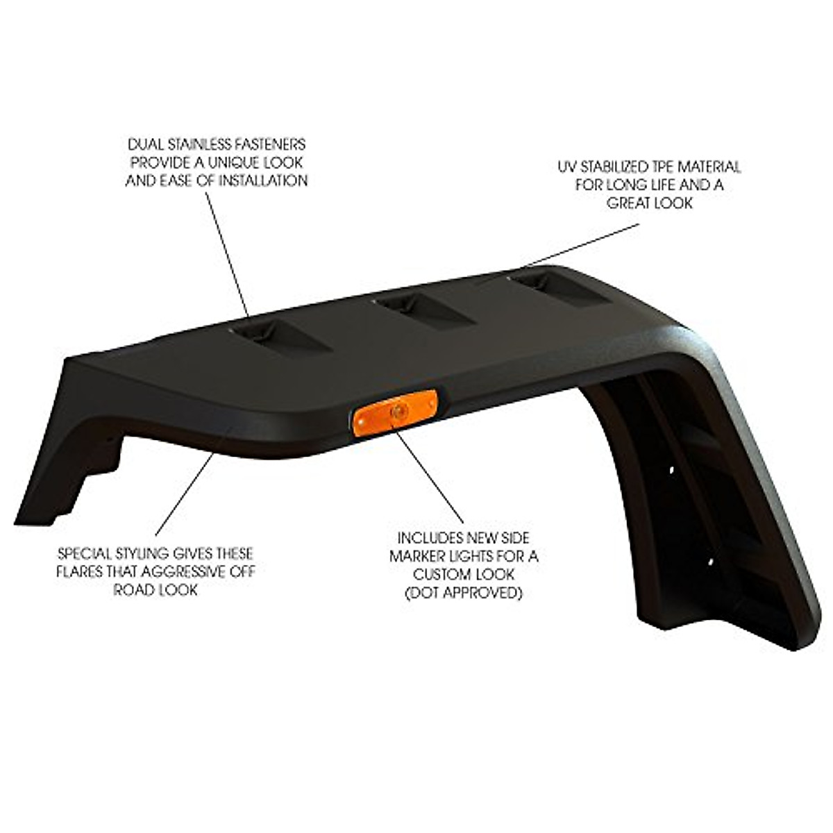 Rugged Ridge | Hurricane Flat Fender Flare Kit | 11640.10 | Fits 2007-2018 Jeep Wrangler JK