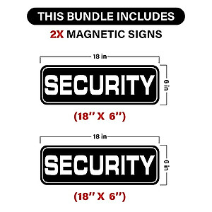 Security Officers Magnetic Signs For Vehicles Trucks, SUV and Cars, Rover, Patrol Security 18"×6" (2 Pack)(Black)