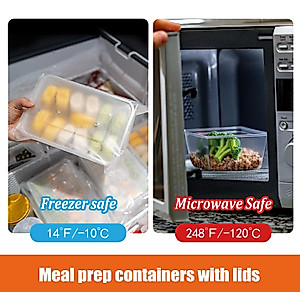 Teivio 100Pack 16oz Disposable Meal Prep Containers, Plastic Food Storage Containers with Lids, Leak proof, Microwave and Freezer Safe,for preparing lunch, snacks, salad or sandwiches (Clear)