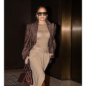 VANLINKER Retro 70s Square Aviator Sunglasses Womens Men Trendy Polarized Vintage Shades VL9768 Burgundy Frame Brown Lens