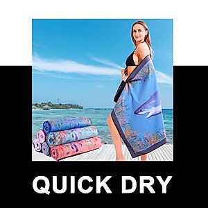 Microfiber Beach Towel Swim Pool Towel Quick Dry Compact Sand Free Toallas de Playa Pink Cute Women Birthday Gift Mom Wife Sister Her Boss Friend Appreciation Thank You Retirement Honeymoon Trip