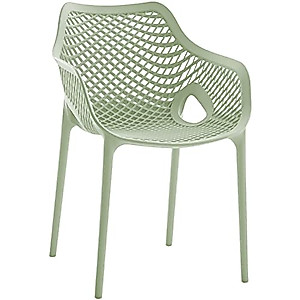 Meridian Furniture 329Mint Modern | Contemporary Patio Dining Chair with Polypropylene Plastic, Weather Resisting for Indoor or Outdoor Use, Set of 4, 22.5" W x 24.5" D x 31.5" H, Mint