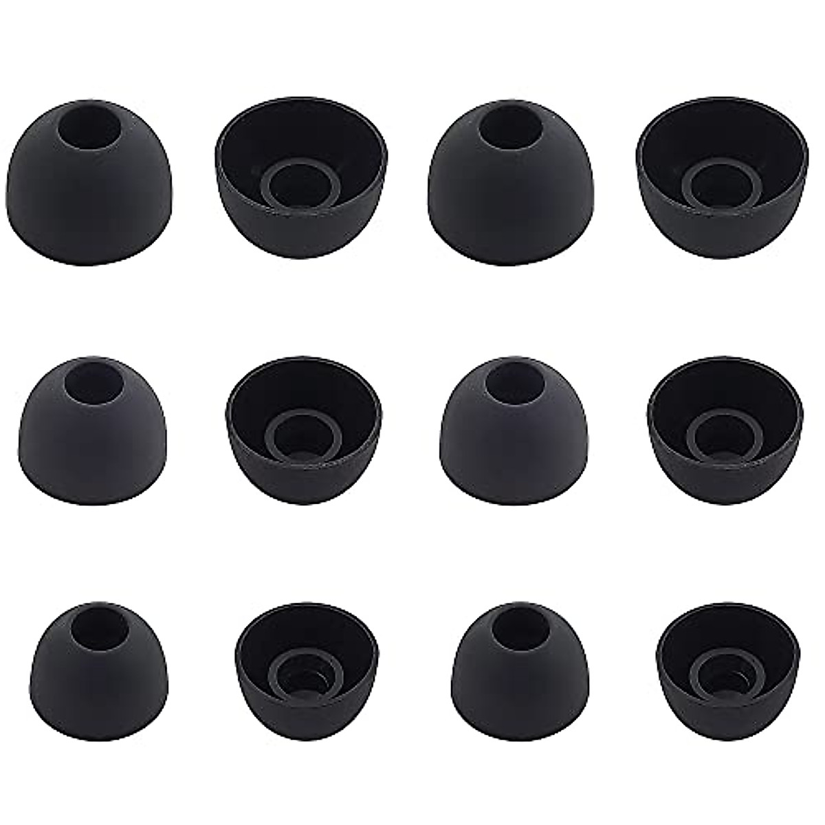 ALXCD Eartips Compatible with Echo Buds 2 2nd Gen Earbuds, 6 Pairs S/M/L 3 Sizes Soft Silicone Tips Replacement Earbuds Tips, Compatible with 2nd Gen Earbuds Echo Buds 2, 6 Pairs S, Black SML