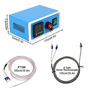 PID Temperature Controllers Thermostat Box, Digital Display REX-C100 Temperature Control Box with Solid State Relay SSR 40DA and K Thermocouple Probe, 100-240V