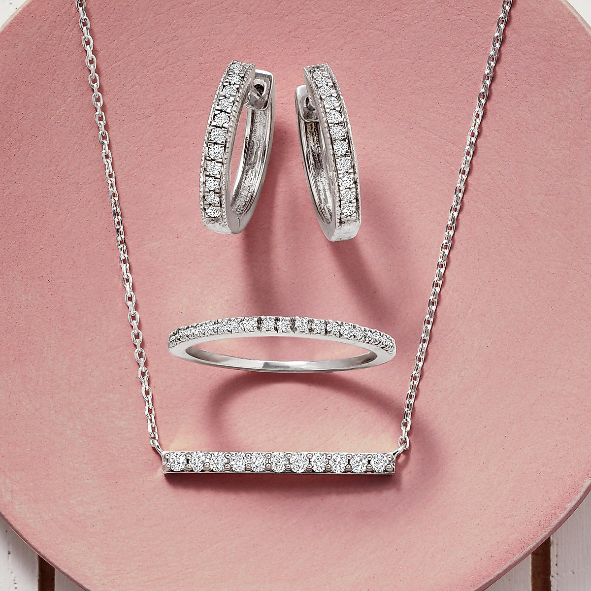 RS Pure by Ross-Simons 0.25 ct. t.w. Diamond Bar Necklace in Sterling Silver. 16 inches