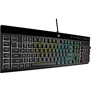 Corsair K55 RGB PRO Membrane Wired Gaming Keyboard – IP42 Dust and Spill-Resistant – 6 Macro Keys with Elgato Integration – iCUE Compatible – QWERTY NA – PC, Mac, Xbox – Black