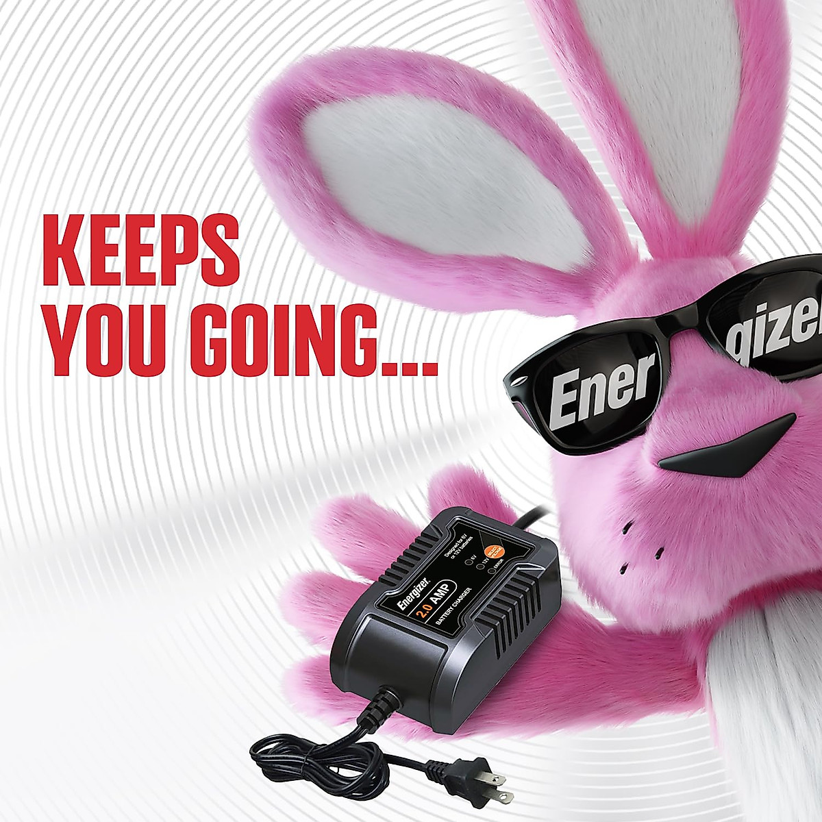 Energizer 2-Amp Battery Charger/Maintainer, 9-Step Smart Battery Car Charger, LCD Display, 6V/12V Voltage Detection for Auto, Motorcycle, RV, Boat,SUV