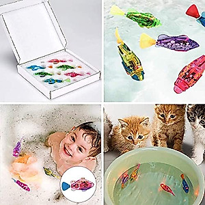 Robo Fish for Cats, Robot Fish Cat Toy, Interactive Robot Swimming Fish Toys for Cat, Activated Swimming in Water with Led Light Plastic Fish Toy Gift, Stimulate Your Cat's Hunter Instincts (3Pcs)
