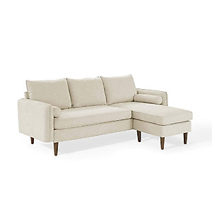 Modway EEI-3867-BEI Revive Upholstered Right or Left Sectional Sofa, Beige