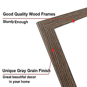 SESEAT 11x14 Picture Frames Display Pictures 8x10 With mat or 11x14 Prints Without Mat,Wall Mounting, Grey, 6PCS