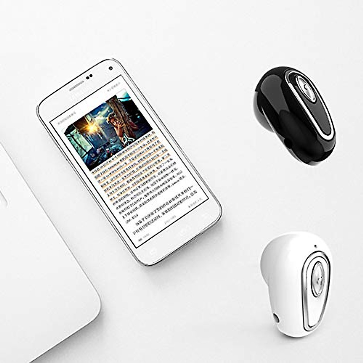 True Wireless Earbuds Bluetooth 4.1Headphones,Single Sport Earphone in Ear Mini with Mic Noise Cancelling Premium Sound with Deep Bass Headset for Sport White One Size