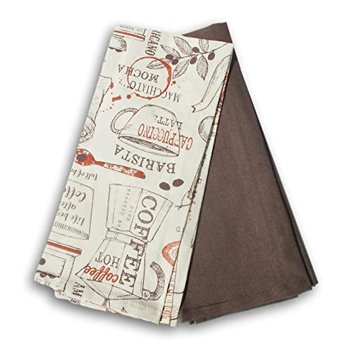 The Spring Shop Decorative 100% Cotton Kitchen Tea Towel Set - 2 Count - 15 x 25 Inches (Coffee is a Good Idea/Kitchen Details)