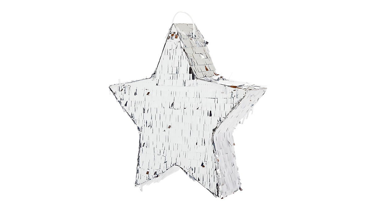 Silver Foil Star Pinata for Kids Birthday Parties