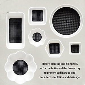 Risbay Flower Pot Hole Mesh Pad,40Pcs 2.17" Black Plastic Square/Round Flower Pot Hole Mesh Mat Plant Drainage Screens Gasket