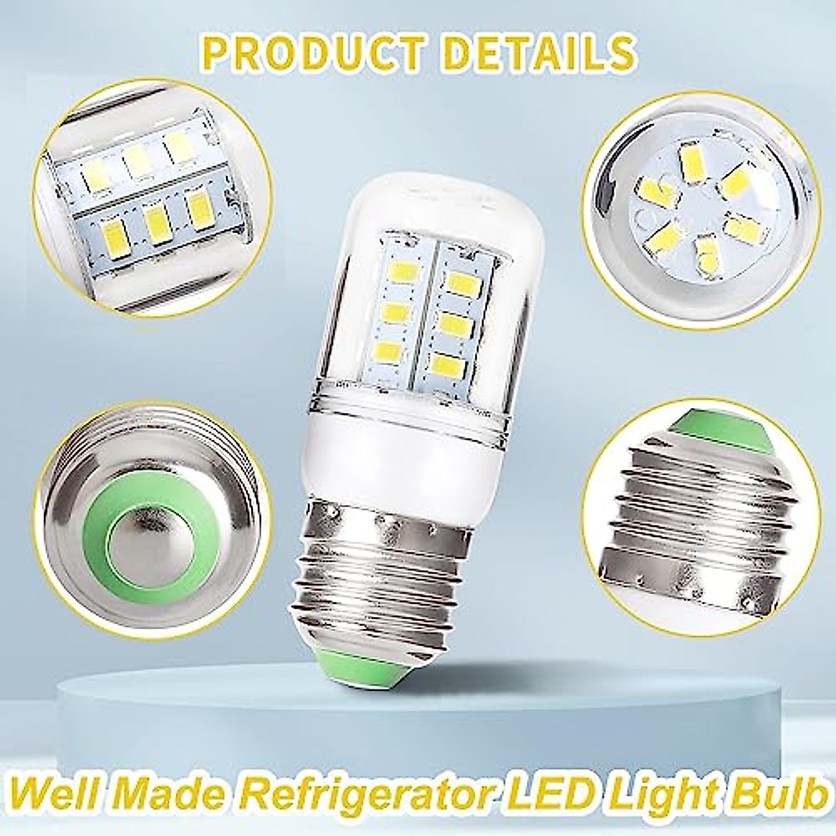5304511738 LED Refrigerator Light Bulb for Frigidaire Crosley Ken More Refrigerator, 3.5W KEI D34L Refrigerator Bulb Replace PS12364857 AP6278388 (85V-265V White Light) - 2 Pack