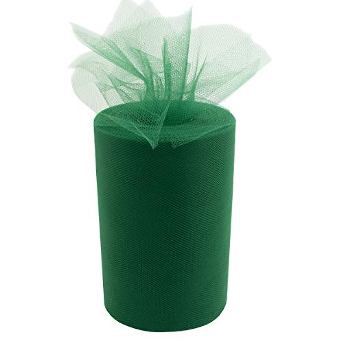 Tulle Fabric Roll | 6” by 100 Yards | Polyester Spool for Crafts Decorations Tutu Weddings Costumes Skirts Parties and More – by Craft Forge (Hunter Green)