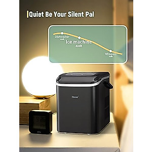 WANAI Ice Maker Countertop Portable Ice Maker Machine Self-Cleaning 26lbs/6-8Mins/24Hrs Ice Machine with Two Ice Cube Sizes and Scoop & Basket for Home/Office/Bar/RV Use