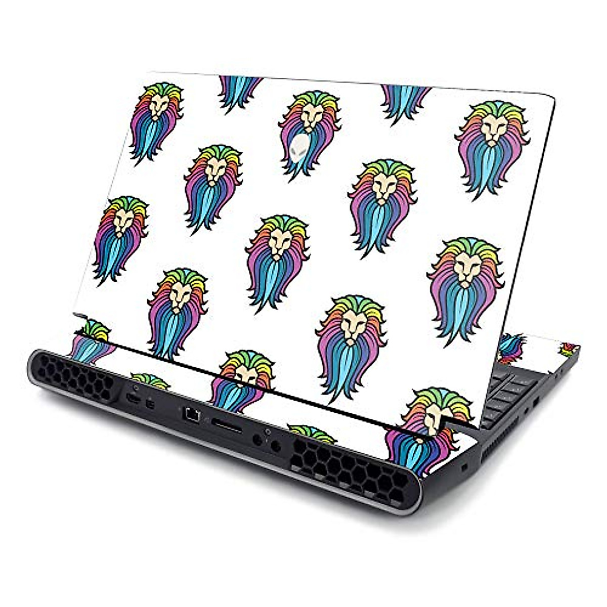 MightySkins Skin Compatible with Alienware Area-51M 17" (2019) - Rainbow Lion | Protective, Durable, and Unique Vinyl Decal wrap Cover | Easy to Apply, Remove, and Change Styles | Made in The USA