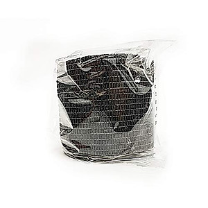 WildCow 2" Black Vet Wrap Tape Bulk, 12 Pack Cohesive Bandage Wraps, Self Adherent Grip Rolls - Solid Colors