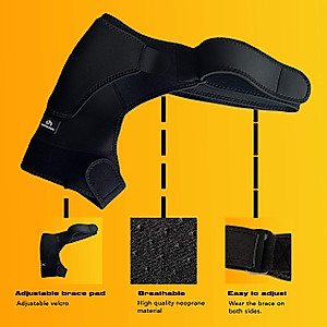 COPPER HEAL – Shoulder Brace Adjustable Compression Copper Sleeve Torn Rotator Cuff Stability support Immobilizer wrap Tendonitis Dislocation Bursitis AC Joint Pain Relief Dislocated Strap