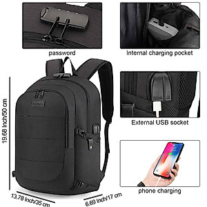 Tzowla Travel Laptop Backpack Water Resistant Anti-Theft Bag with USB Charging Port and Lock 15.6 Inch Computer Business Backpacks for Women Men College School Student Gift,Bookbag Casual Daypack