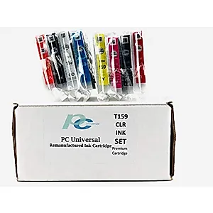 PC Universal Remanufactured Ink Cartridges Replacement for Epson 159 Cartridge Set(8 pcs),Guaranteed OEM Quality