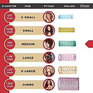 Annie 7/8" Wire Mesh Hair Rollers - 12 Pcs.