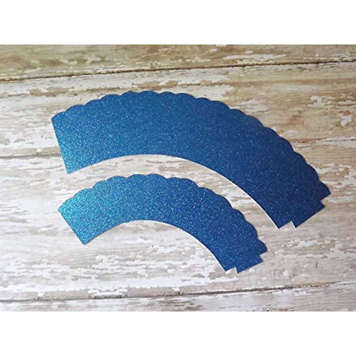 Royal Blue Glitter Cupcake Wrappers Party Dessert Decorations Standard and Mini Holders Set of 12