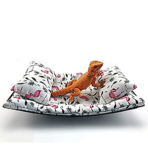 GooWell Bearded Dragon Hammock Lizard Hammock Reptile Bed with Pillow Lizard Habitat Soft and Warm Small Animal Sleeping Bag Set