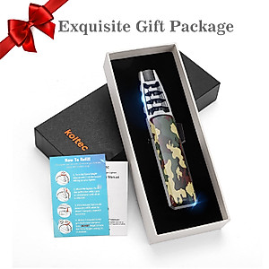 KOLTEC Butane Torch, Outdoor Windproof Cooking Torch Lighter, Refillable Adjustable Jet Flame Kitchen Butane Lighter with Safety and Fire Lock, Gift Box Package (Gas Not Included) (Camouflage)