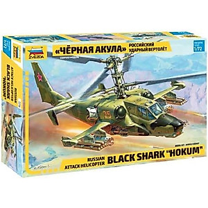 Zvezda 500787216 500787216-1:72 Russian Attack Helicopter Hokum Plastic Construction Kit Model Kit Assembly for Beginners Detailed Olive