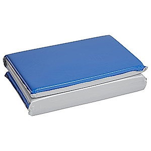 ECR4Kids Premium Folding Rest Mat, 3-Section, 1in, Sleeping Pad, Blue/Grey, 5-Pack