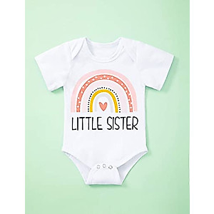 KANGKANG Newborn Baby Girl Clothes Rainbow Romper Short Sets Infant Girl Summer Little Sister Outfits 3PC