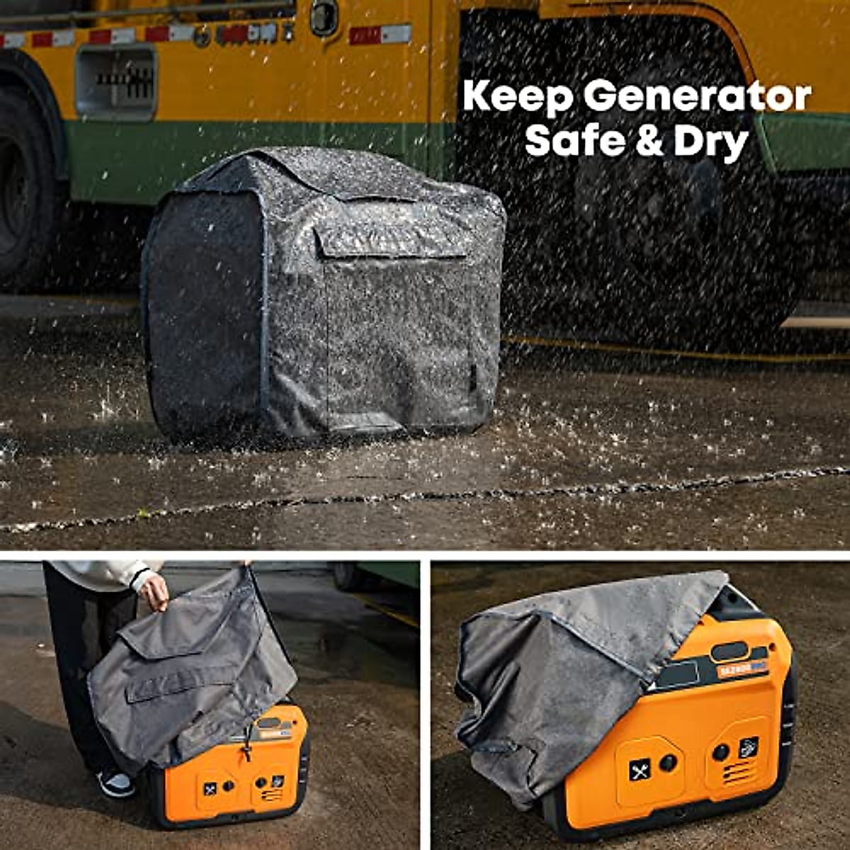 PatioGem Waterproof Generator Cover for Most 2000W-2500W Outdoor Inverter Generators, Fit for Honda EU2000i/2200i/Camco, Westinghouse WH2000i-2400i, iGen2200/2500, Champion2000W, Generac2200W