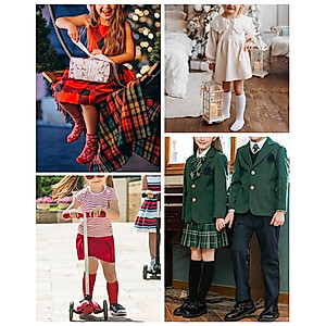 BOOPH Kids Socks Knee High Socks Boys Girls School Uniform Socks 3-5T Red